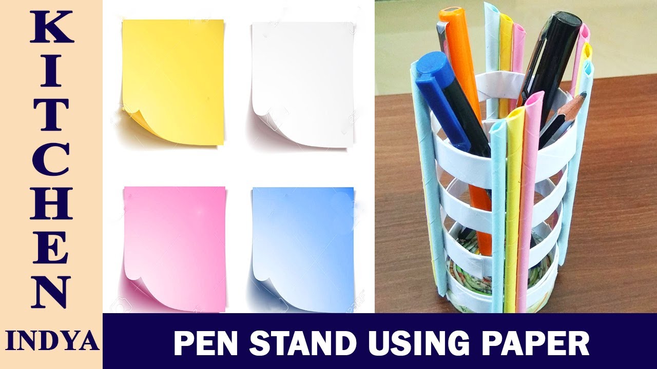 pen stand using waste paper | DIY pencil stand craft for kids | kids ...