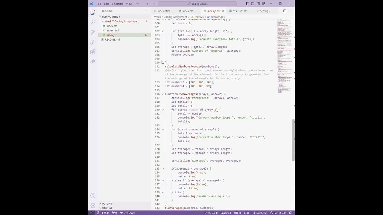 week 7 coding assignment - YouTube