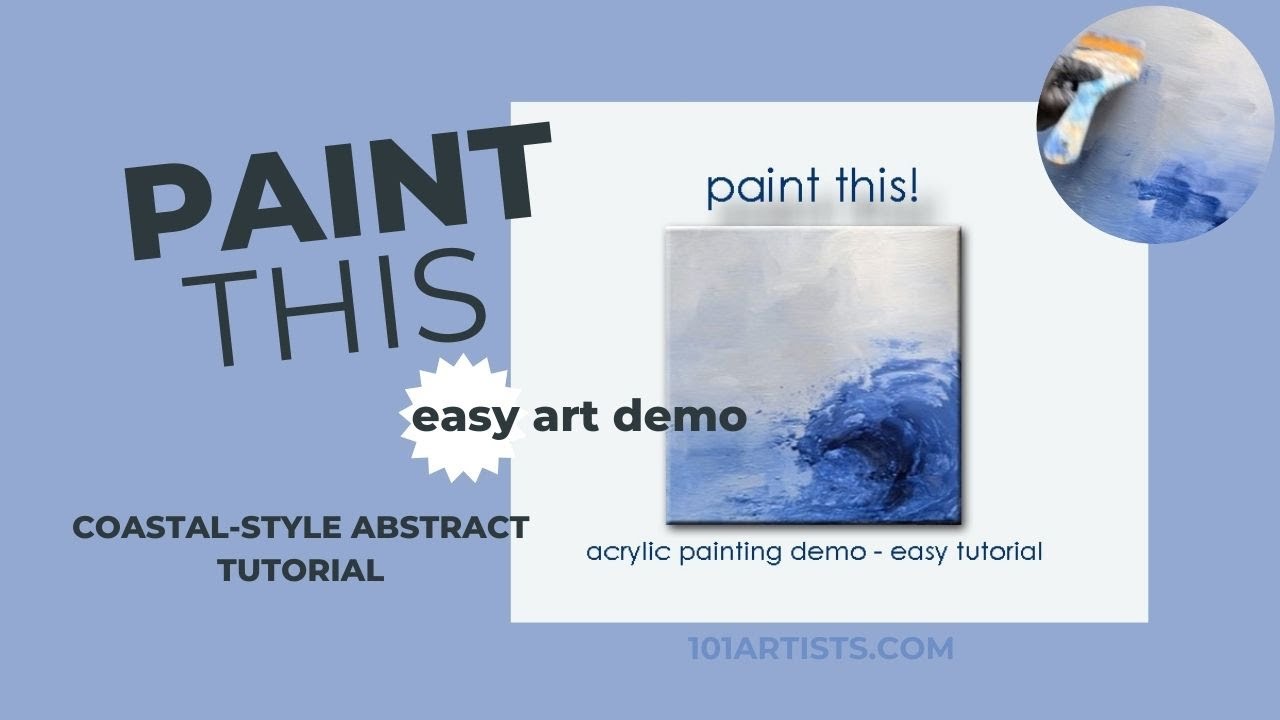 Easy Beginner Coastal Abstract Art Demo Tutorial | ACRYLICS | # ...