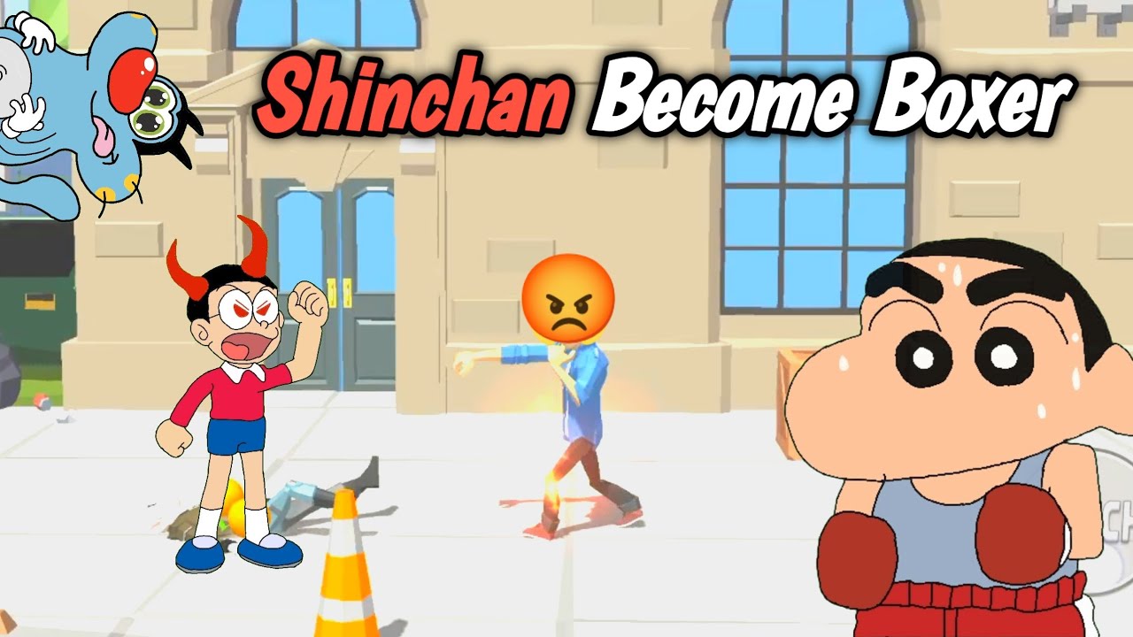 shinchan the boxer fighter 🔥| shinchan fight with Nobita 😱| shinchan ...