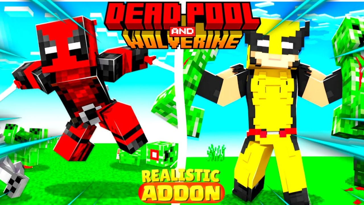 Deadpool and wolverine addon for Minecraft pe 1.20 - YouTube