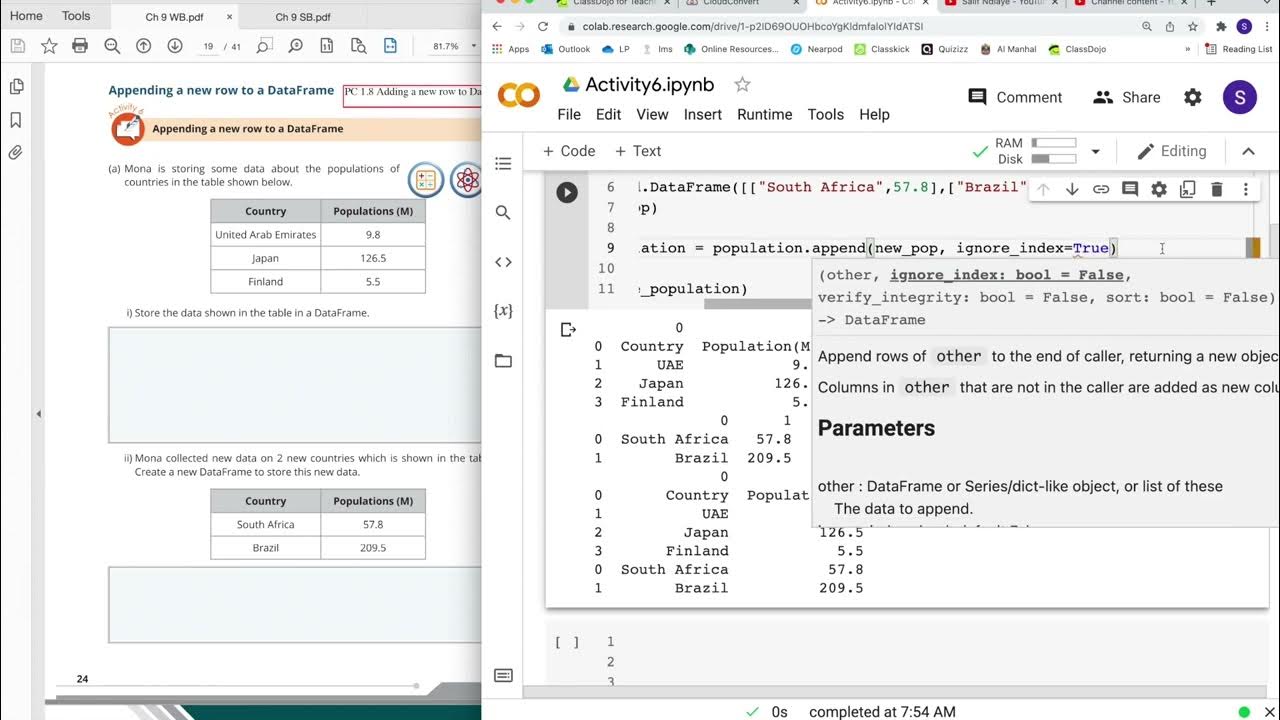 Activity6 Appending a new row to a DataFrame - YouTube