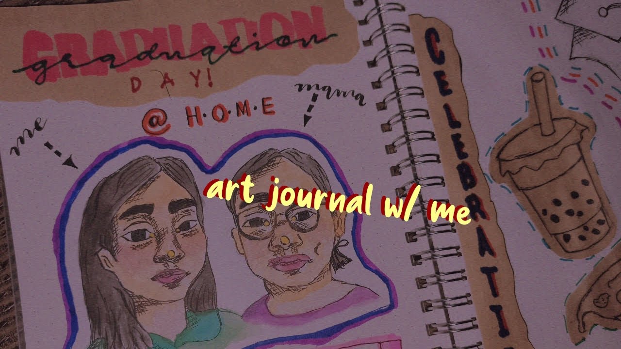 art journal with me ·˚ my virtual graduation day - YouTube