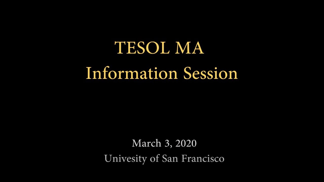 Master of Arts in TESOL Information Session - YouTube