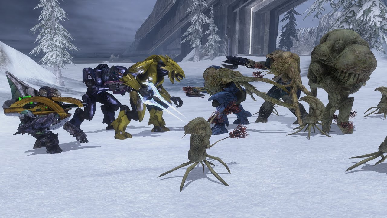 Halo 3 NPC Battle - Covenant Vs. The Flood - YouTube