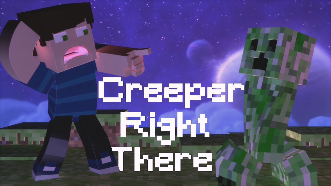 ♪CREEPER Right There! - A Minecraft Parody of Honey, I'm Good (Music ...