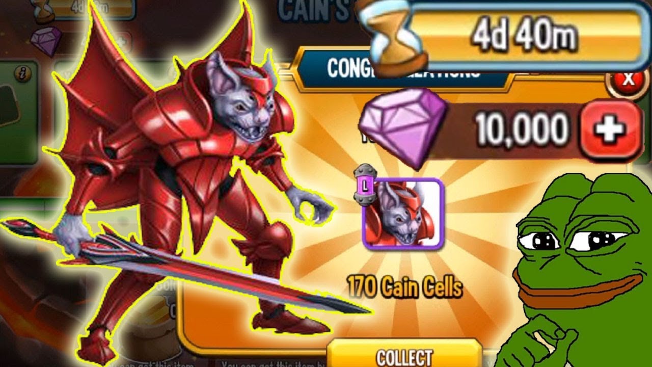 Monster Legends Cain hell-challenge review all cost and note - YouTube
