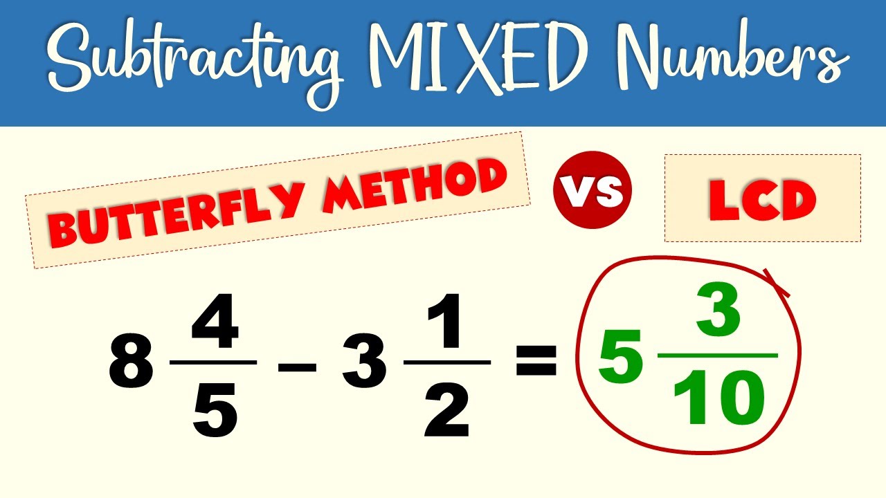 Subtracting Mixed Numbers | Basic Math Review | Ms Rosette - YouTube
