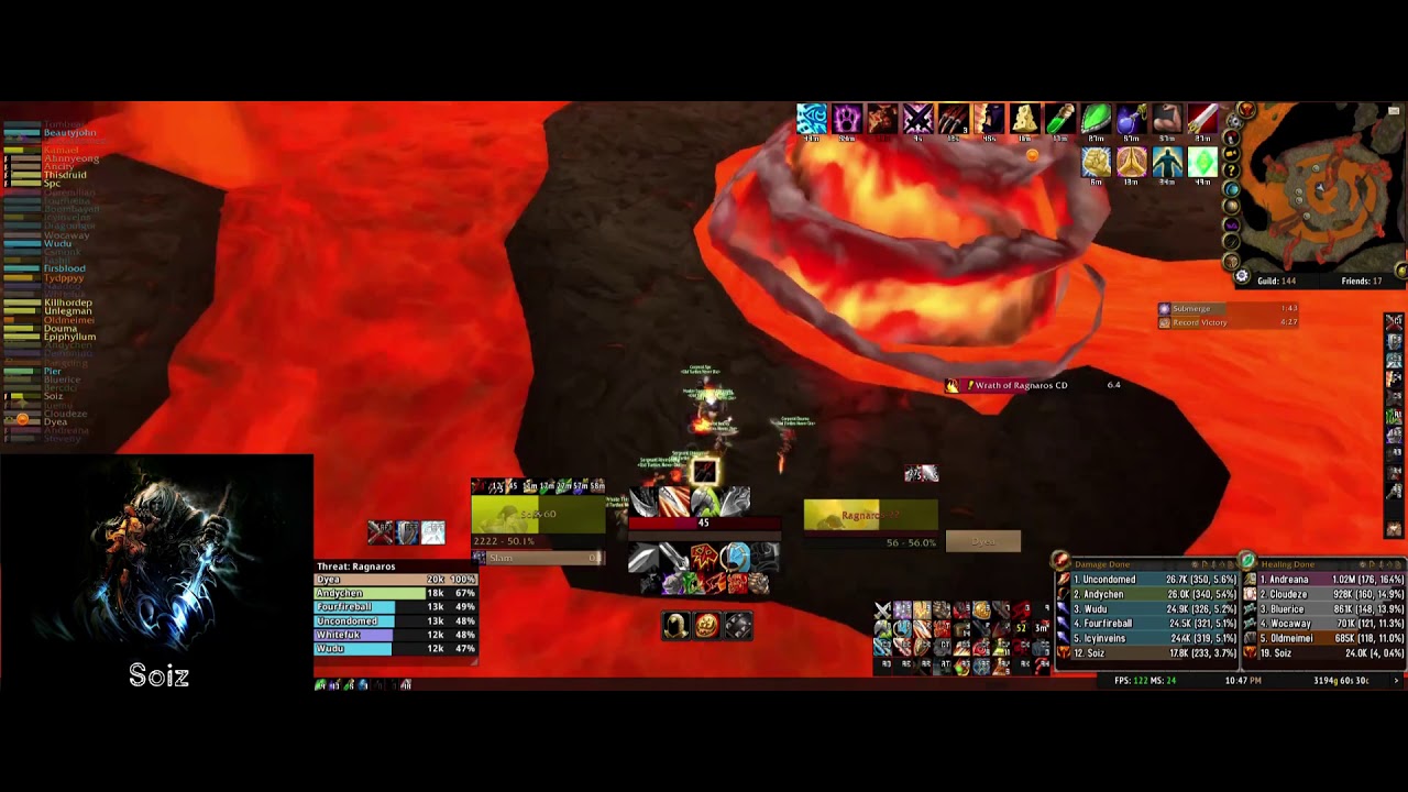 Molten Core - Ragnaros. 2H Fury Warrior Slam spec. World of Warcraft ...