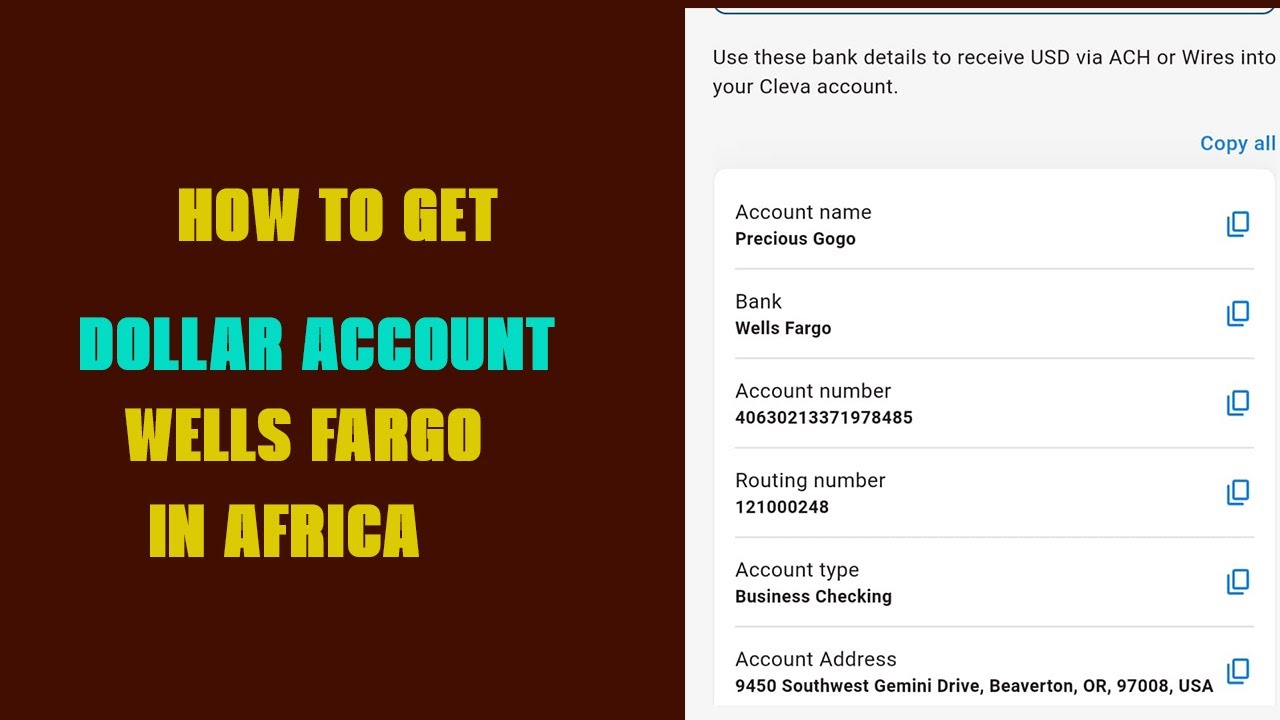 How to Get A Wells Fargo Dollar Account in Nigeria, Ghana, South Africa ...