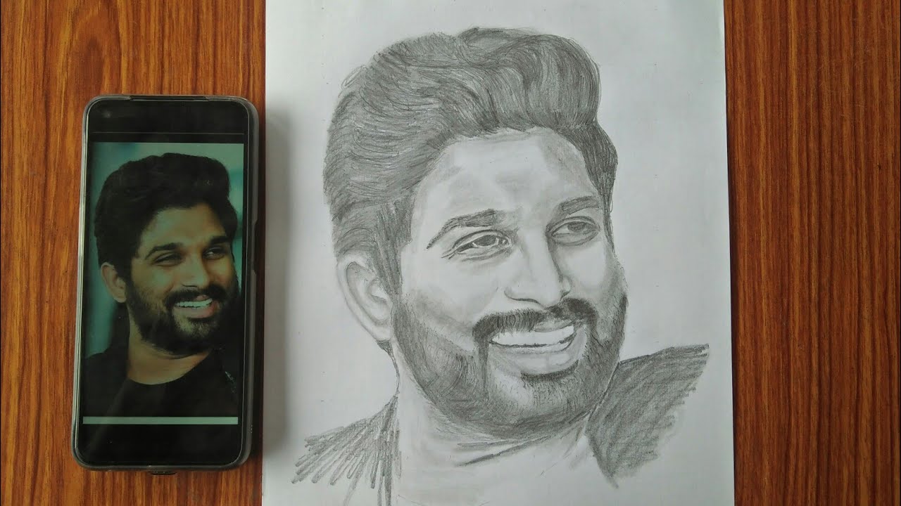 How to draw allu arjun step by step - YouTube