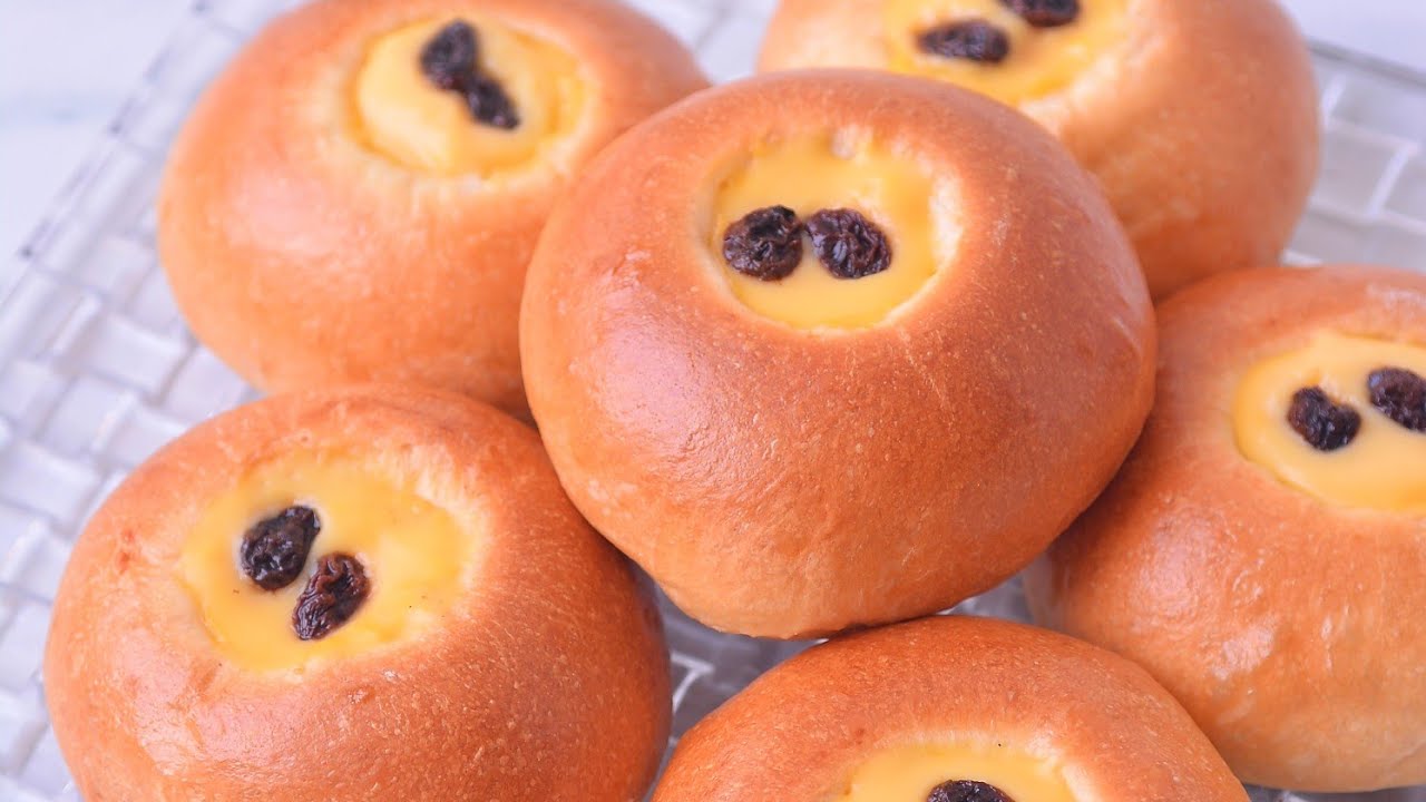 Roti Cream Custard dari adonan roti frozen - YouTube