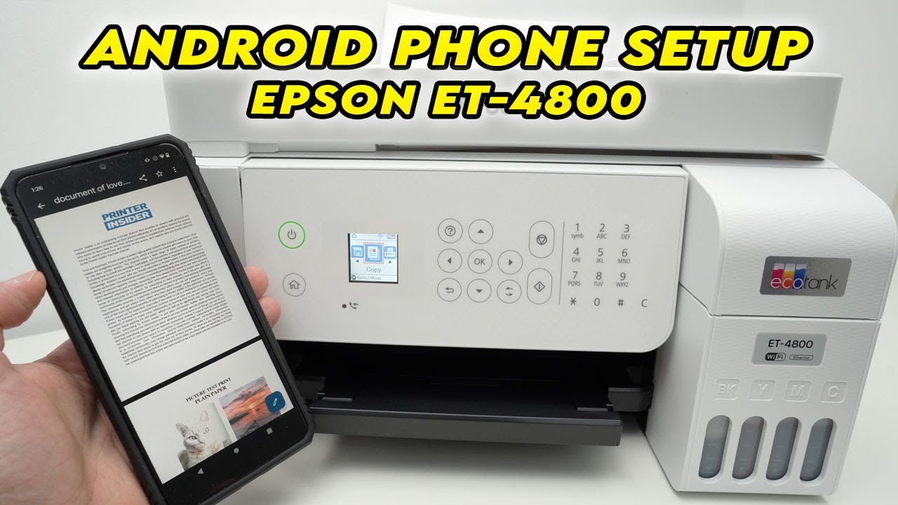 How to Wifi Setup Your Android Phone With the Epson EcoTank ET-4800 ...