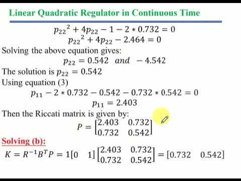 linear quadratic regulator LQR part1 - YouTube