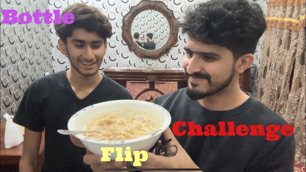 Bottle Flip Food Challenge - YouTube