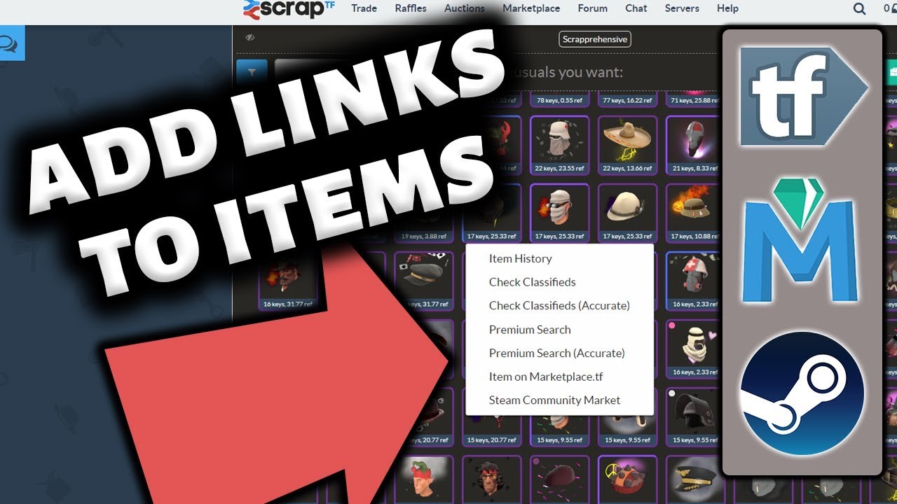 How to Add Links to Scrap.TF Items! - YouTube