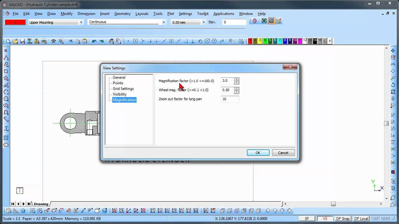 AllyCAD Software: Magnifying, De-magnifying and Redraw to paper extents ...