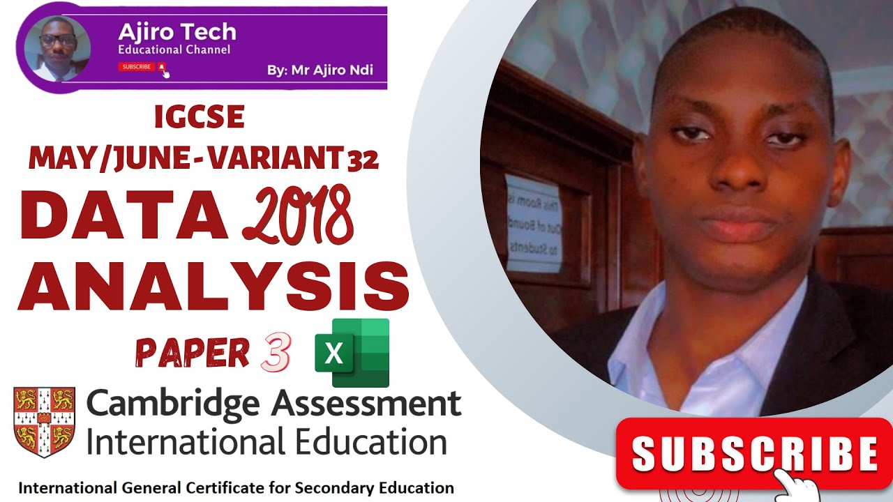 IGCSE ICT (0417/0983) Paper 3 Data Analysis (Spreadsheet) May June 2018 ...