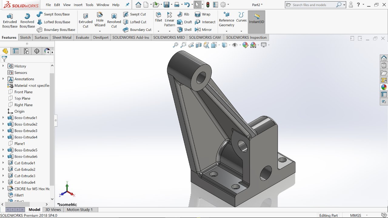solidworks tutorial ejector base part 92 - YouTube