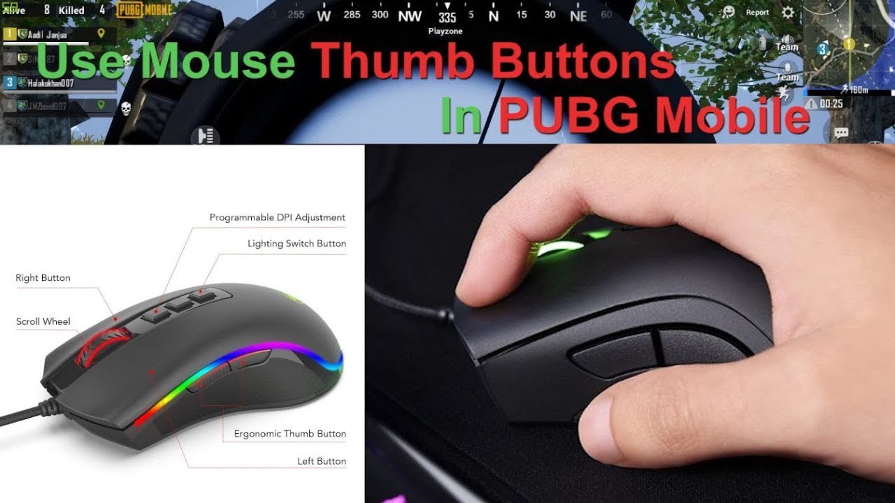 How to use mouse 4 and mouse 5 button in pubg mobile emulator - YouTube