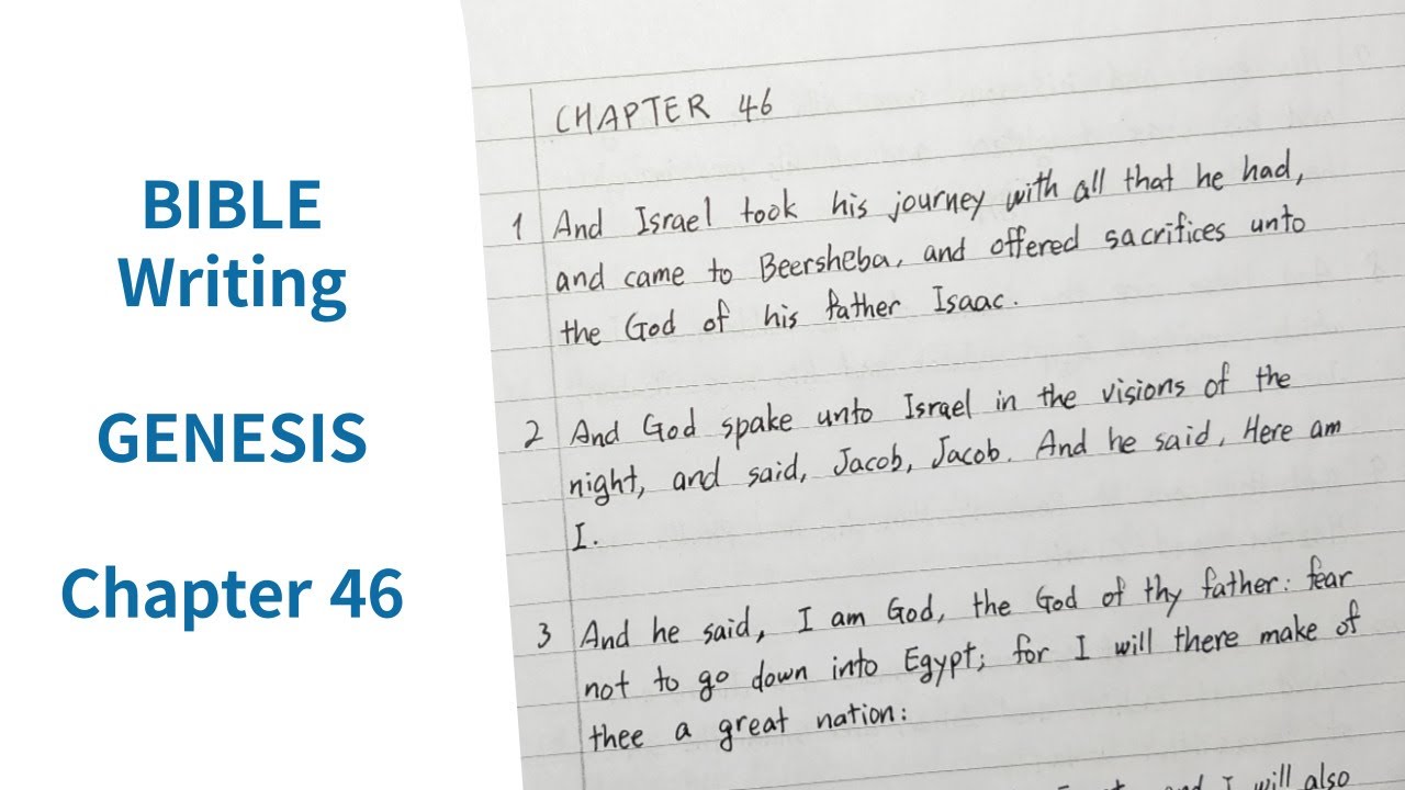 Write With Me - The Bible : Genesis Chapter 46 - KJV - YouTube