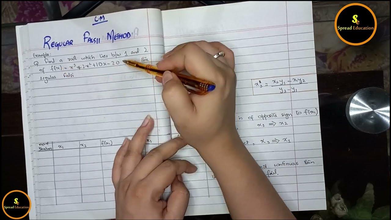 Regular Falsi Method with Example & Algorithm | Computing Method. - YouTube