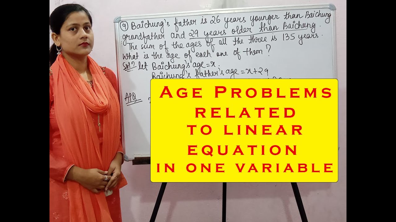 Age problems related to linear equation in one variable - YouTube