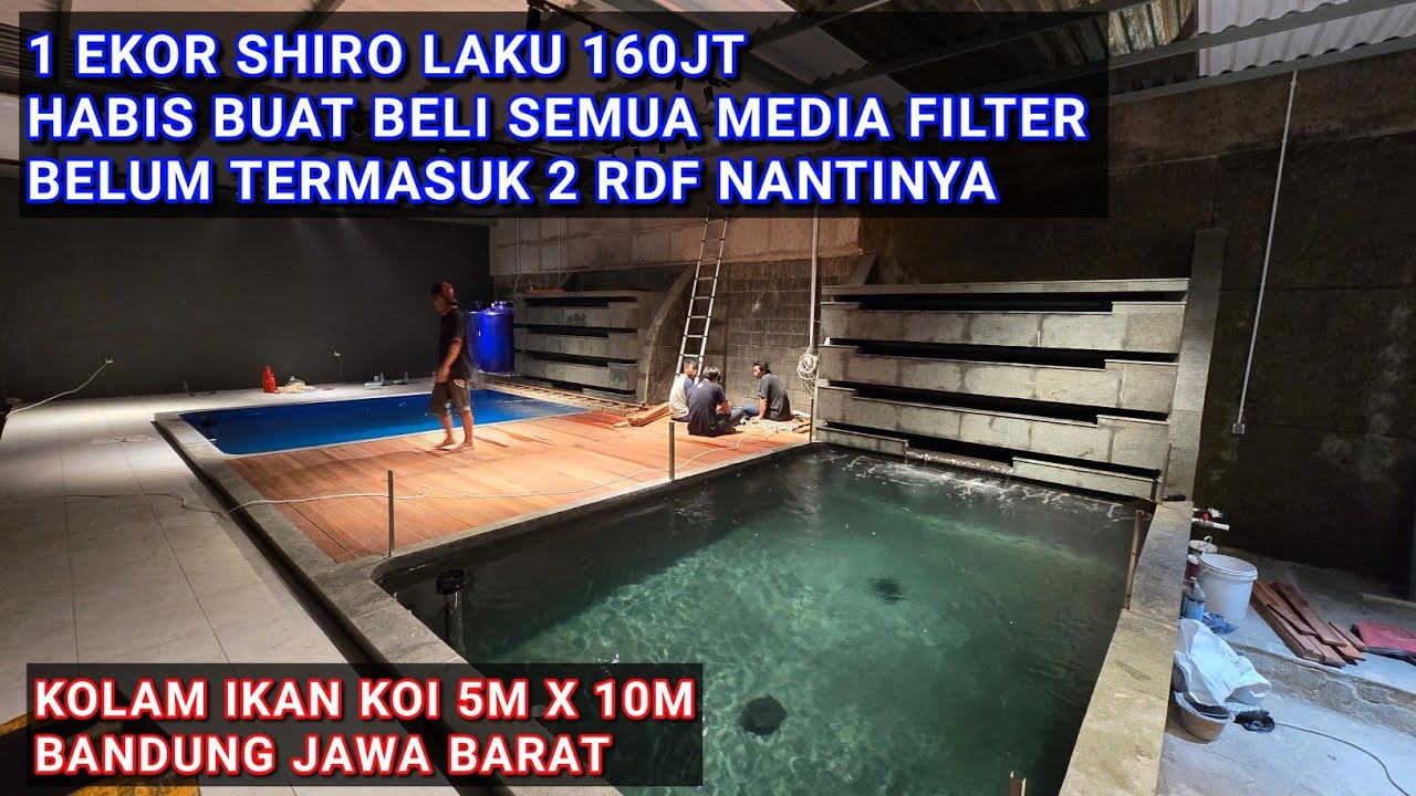 PEKERJAAN KOLAM KOI 95 TON | 50% KHUSUS SHIRO & 50% GOSANKE | BANDUNG ...