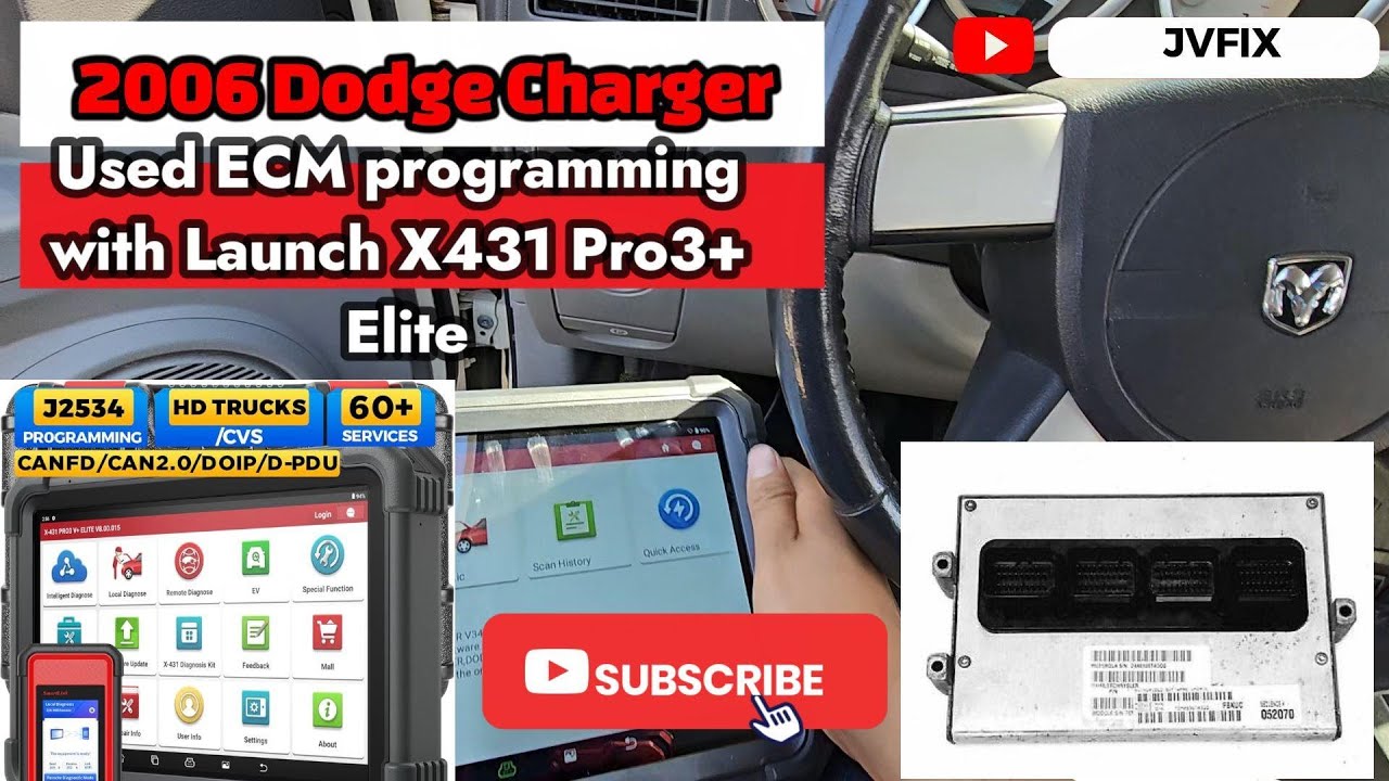 How to program used ECU on 2006 Dodge Charger with Launch X431 Pro3 ...
