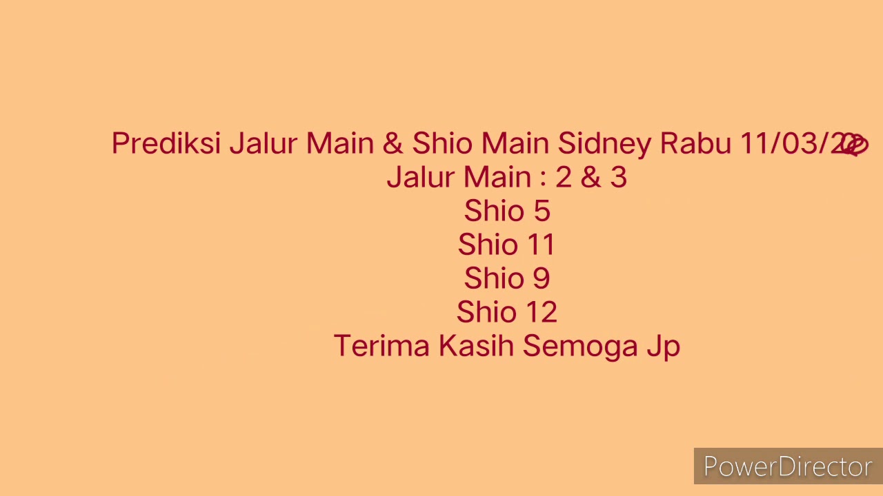 Prediksi Jalur Main & Shio Main Sidney Rabu 11/03/2020 - YouTube