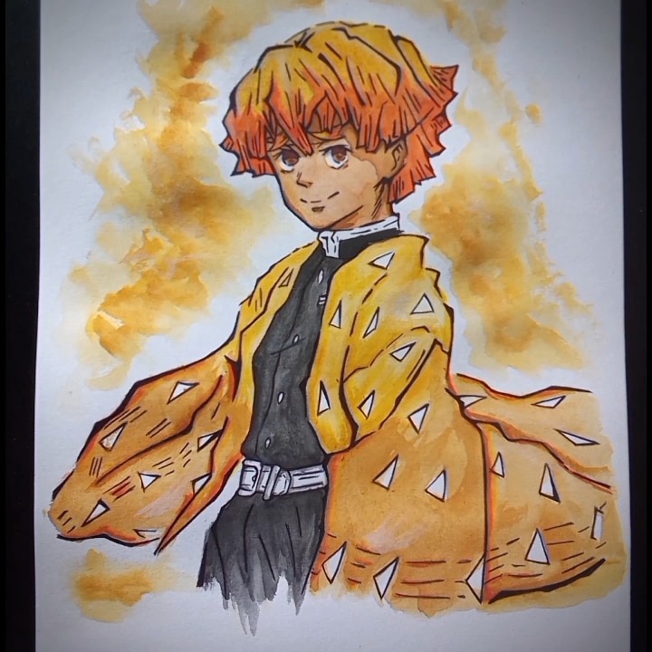 Drawing Zenitsu Agatsuma From Demon Slayer Infinity Castle #shorts # ...