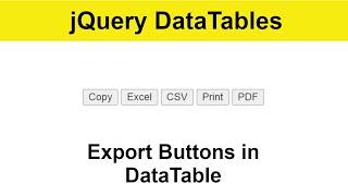 How To Add Export Buttons To Bootstrap Table How To Use Datatable Jquery Plugin Pdf Csv Excel ...