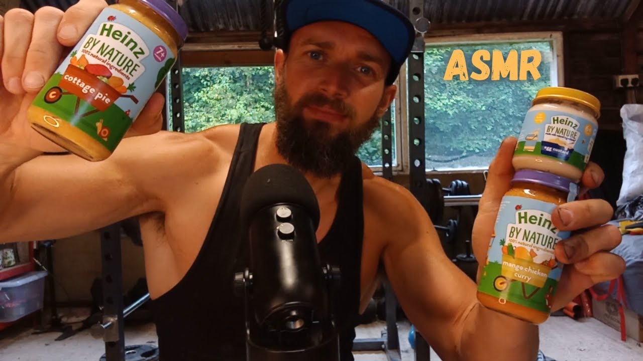 ASMR Bodybuilder Tries Baby Food - YouTube