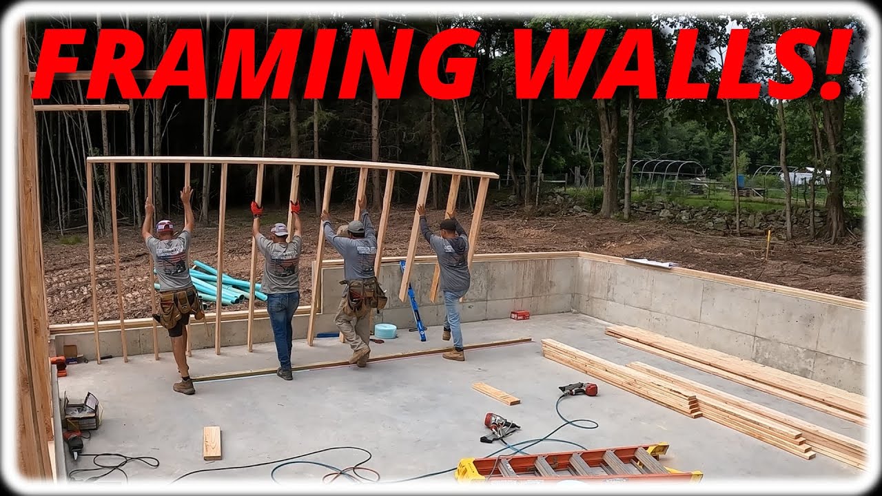 Framing The First Floor Walls On The Garage! - YouTube