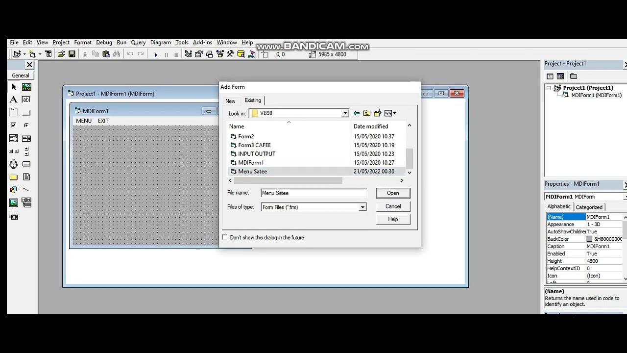 Penggunaan Mdi Form Di Visual Basic Youtube
