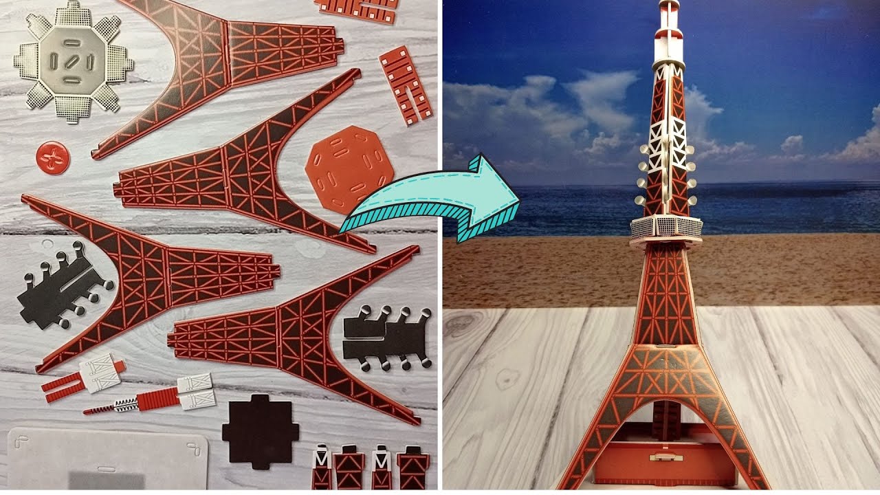 Tokyo Tower 3D Puzzle. Menyatukan Potongan Teka-teki menjadi sebuah ...