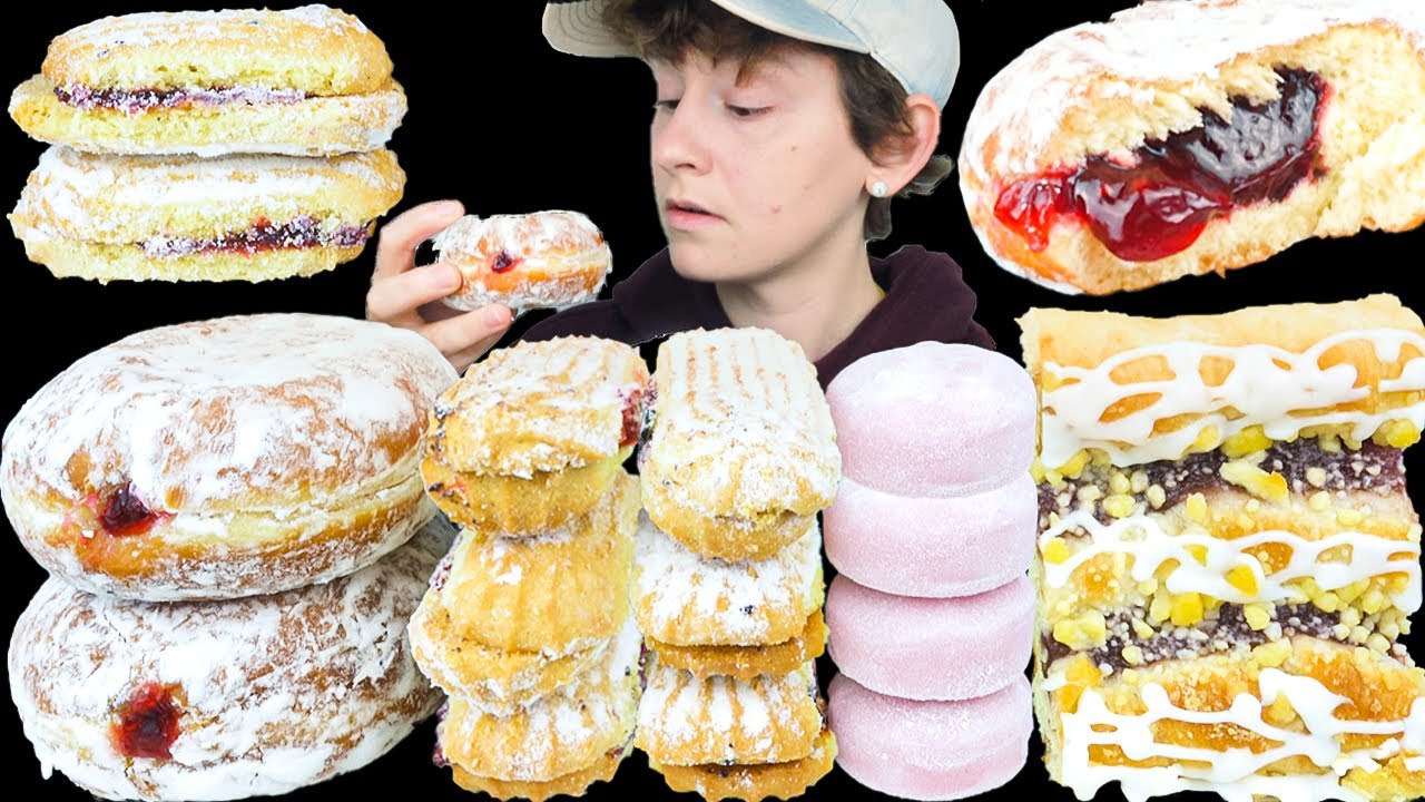 ASMR Raspberry Desserts *Mochi Ice Cream, Danish, Buttery Cookies ...