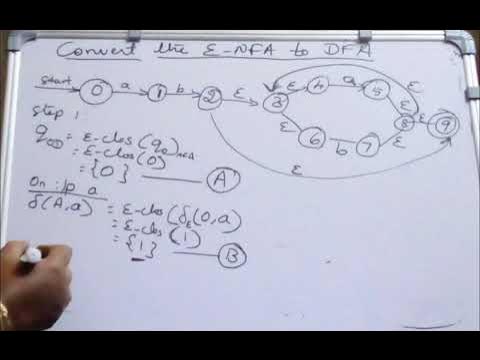 Conversion of epsilon NFA to DFA (ENFSM to DFSM) example 1|Lec-22, Automata Theory - YouTube