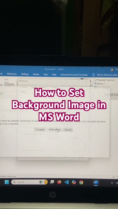 How to set background image in ms word - YouTube