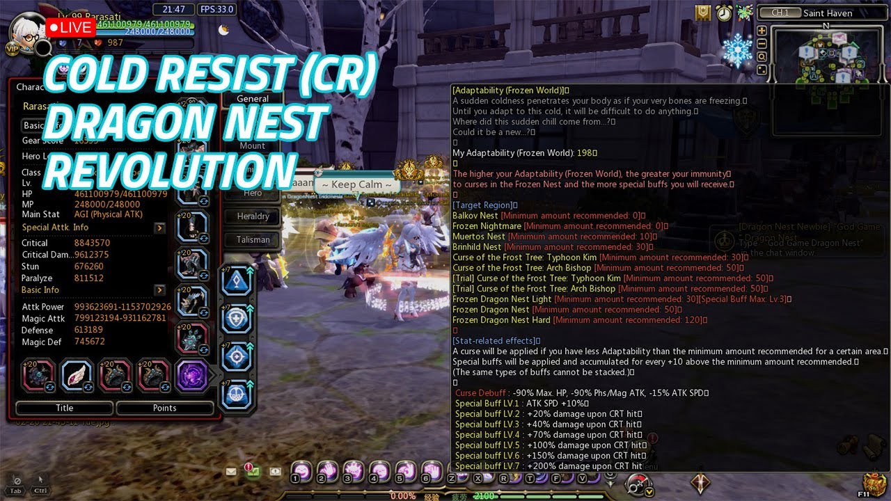 Live Dragon Nest Revolution | Cold Resist (CR) Frozen Dragon Nest - YouTube