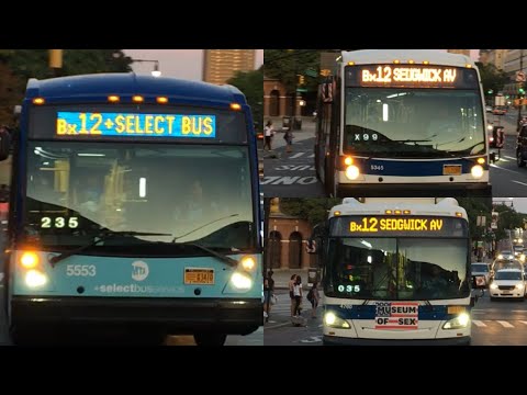 MTA NYC Bus NovaBus LFSA #5553/5345/New Flyer XD60 #4760 Bx12/Bx12-SBS ...