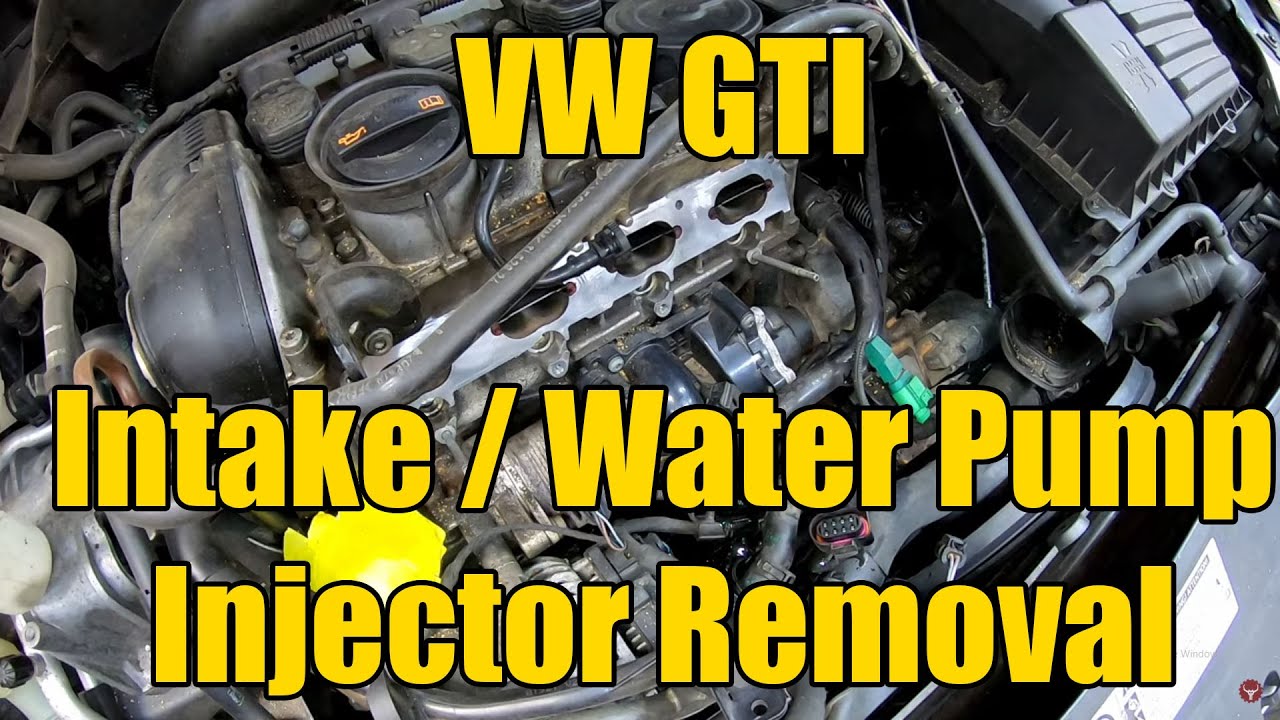 2012 VW GTI Bad Injector, Leaking Waterpump, Intake Removal Guide - YouTube