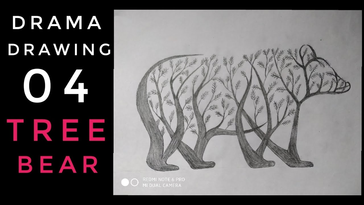 Tree bear drawing - YouTube