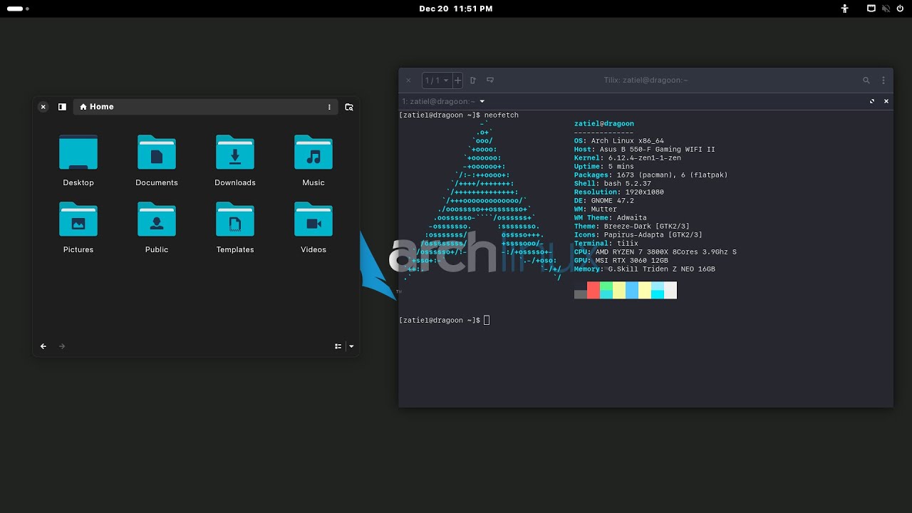 Gnome En Arch Linux Dicimbre 2024 - YouTube