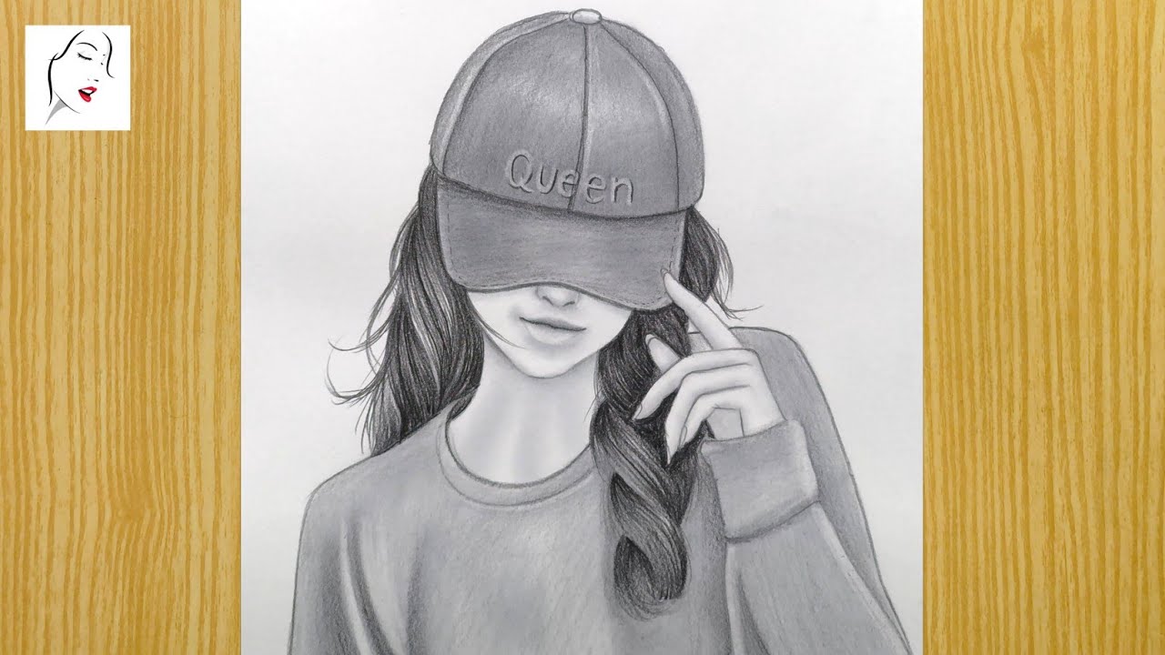 How to draw a girl With Hidden Face For Beginners | Girl Drawing ...