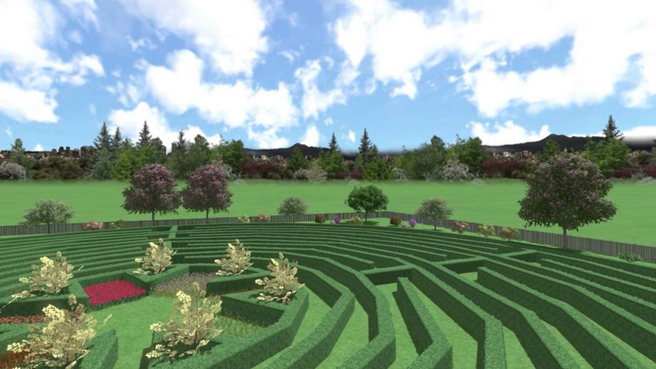 3D virtual Chartres hedge labyrinth - YouTube