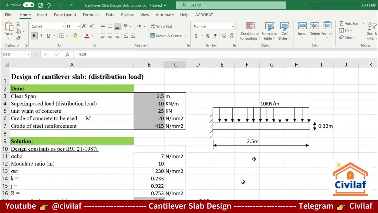Building element design Part_4 | Cantilever Slab Design - YouTube