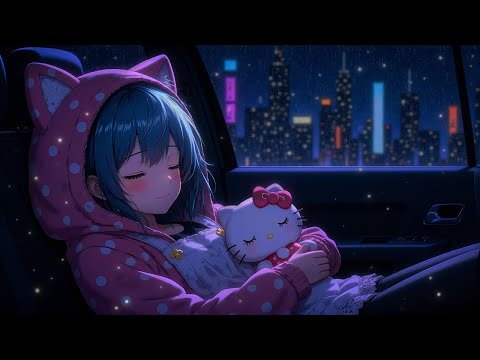 Reklam Yok | Hello Kitty ve Kız ile Huzur İçinde Uyuyun 🌙 Rahatlatıcı Yağmur Sesleri ve Rahatlatı...