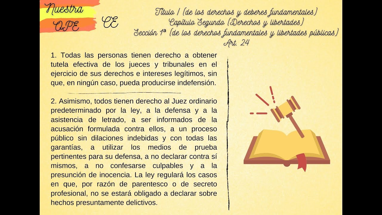 Artículo 24 de la Constitución Española - YouTube