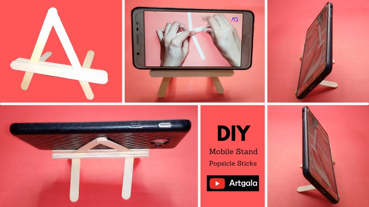 DIY Ice Cream Stick Phone Stand | Popsicle Stick Crafts | Mobile Holder ...